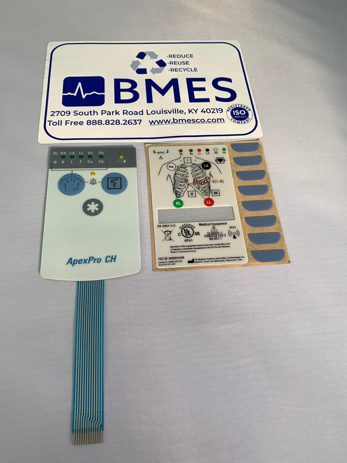 GE/Marquette Apex Pro CH Transmitter Membrane, Front and Back Label ...